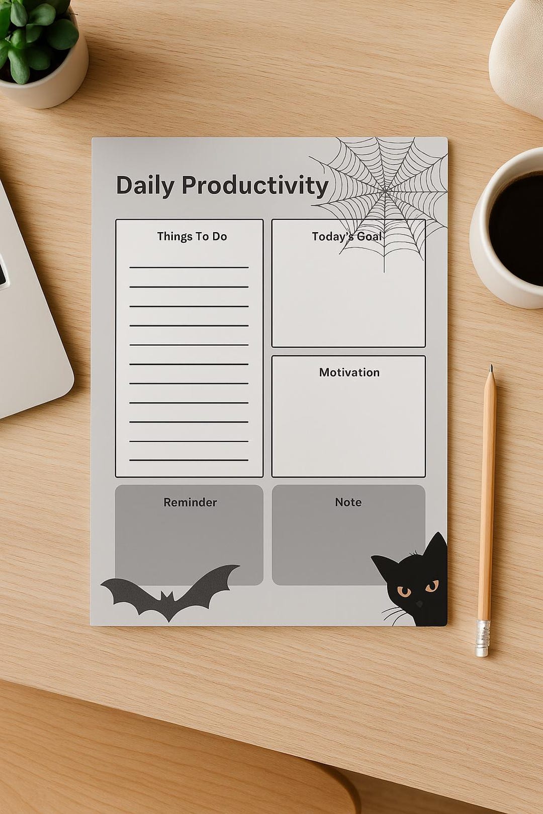 Gothic Halloween Edition Daily & Weekly Planner – Spooky Productivity ...