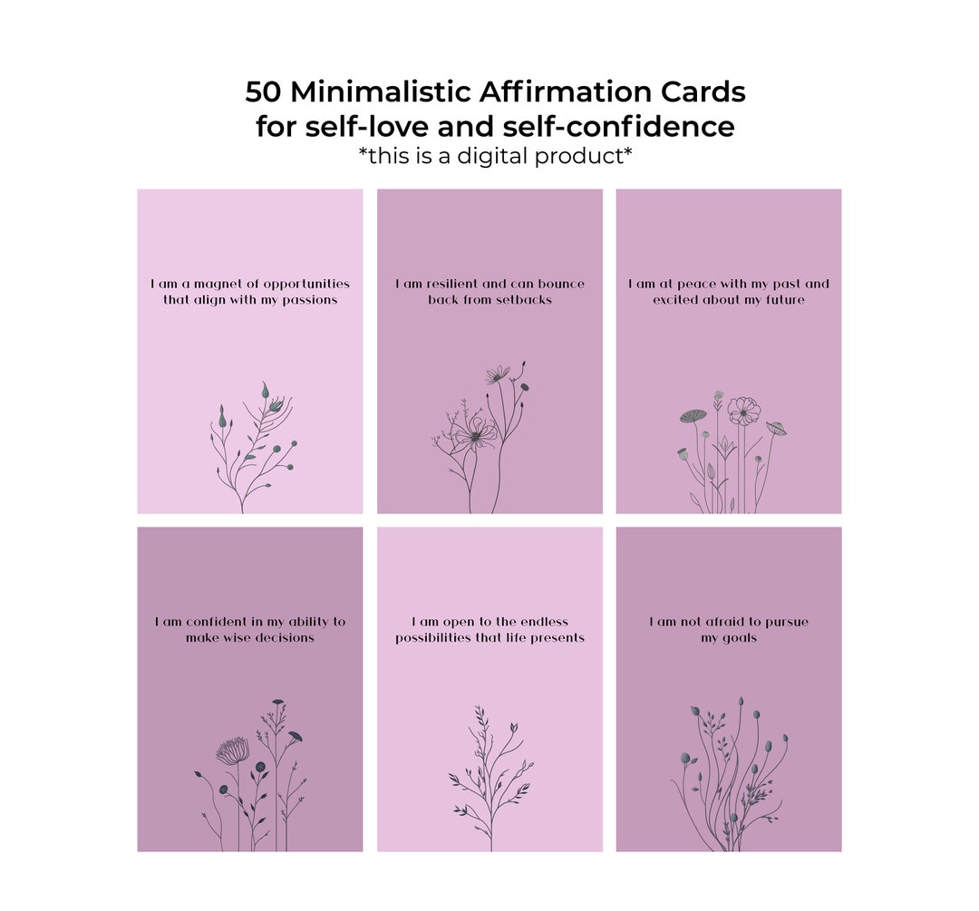 50 Affirmation Cards For Self Love And Self Confidence Positive Quotes