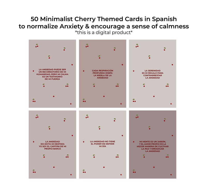 50 Anxiety Coping & Affirmation Cards, Anxiety Printable Cards, Cherry ...
