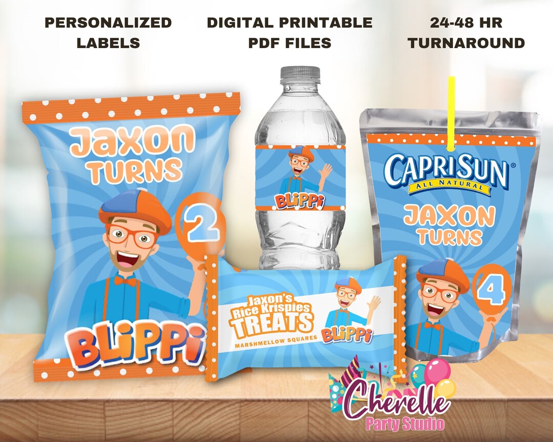 Blippi Chip Bag Label Chip Bag Template Water Bottle Label - Etsy Canada