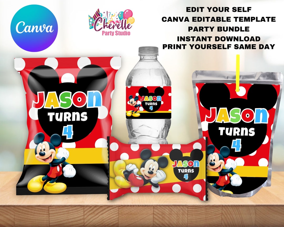 Mickey Mouse Party Bundle, Mickey Mouse Party Favors - Etsy