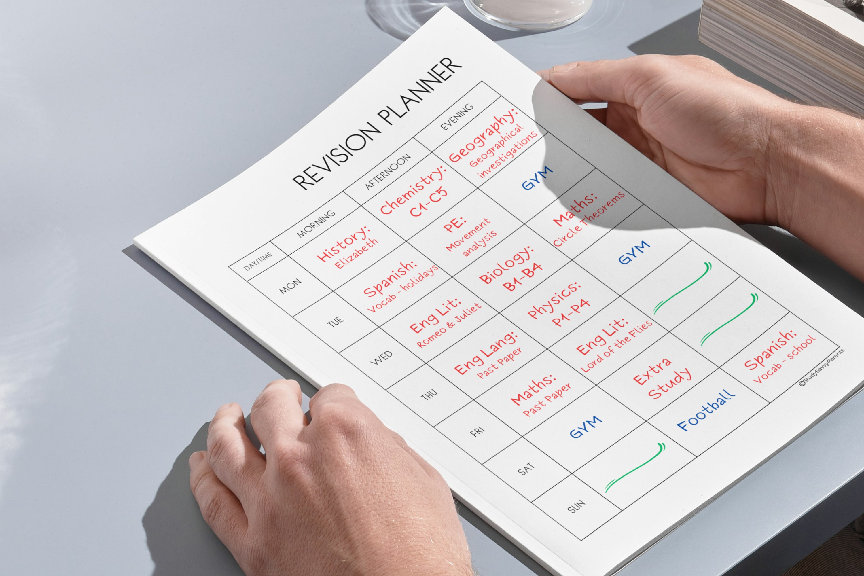 Revision Planner, Printable Study Planner, GCSE Exam Study Help for ...