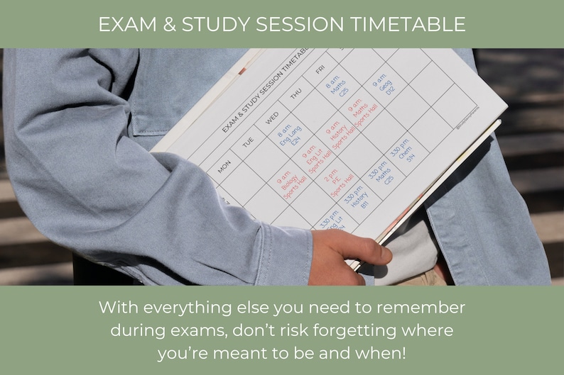 Exam Printable Timetable Planner, Time Table Schedule Student Weekly ...