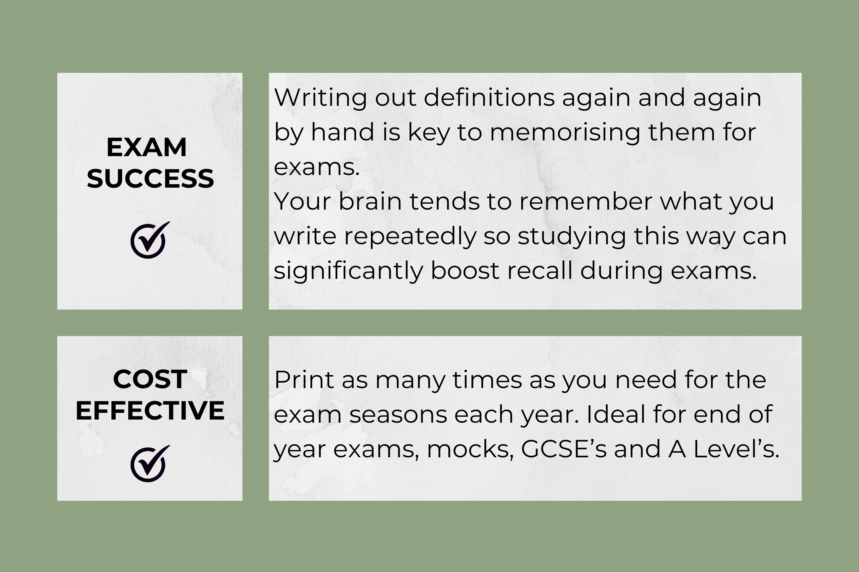 Definitions Printable Revision Sheet, GCSE Exam Study Help for Revising ...