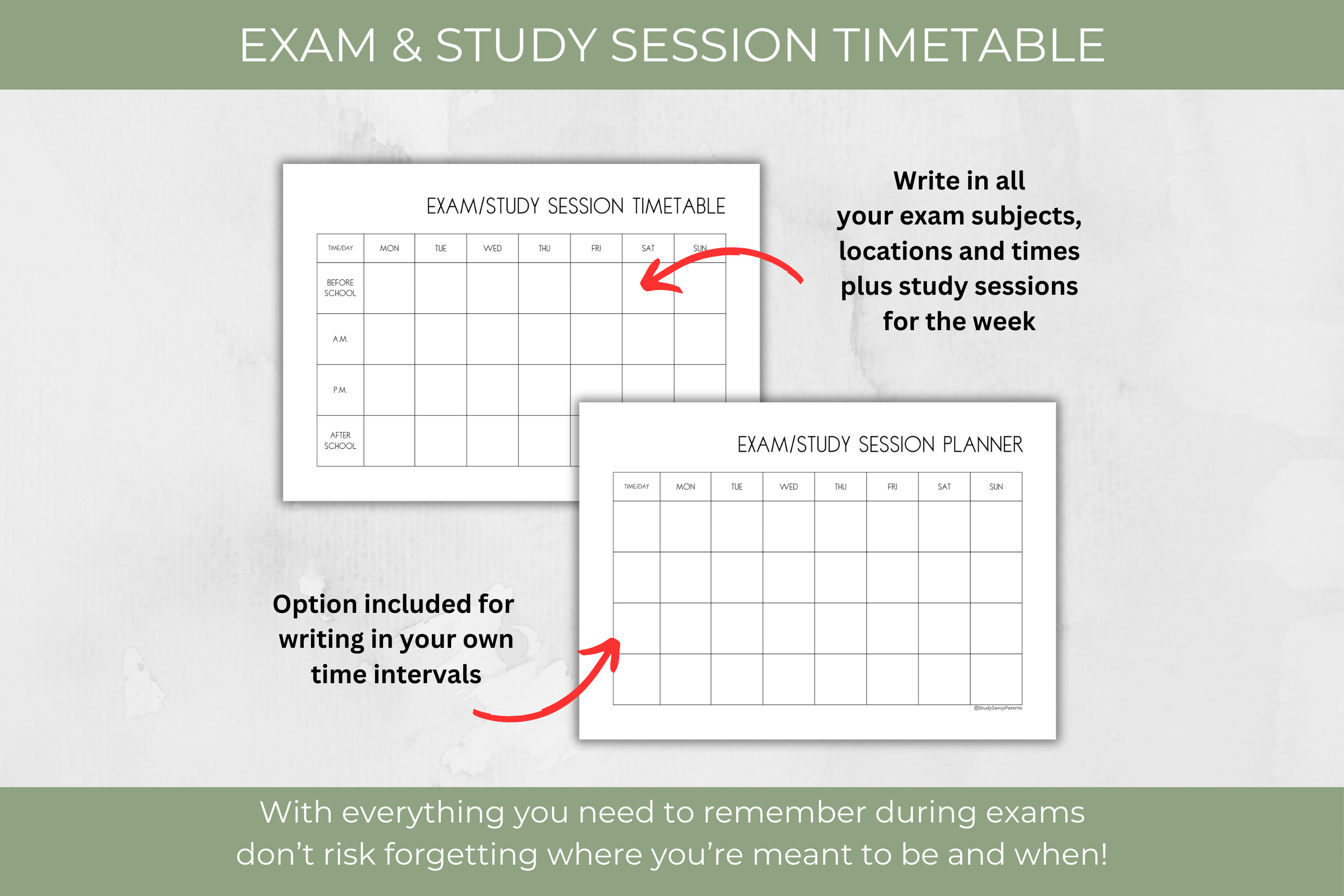 Exam Study Timetable, Printable Timetable Planner, Time Table Schedule ...