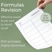 Formulas Printable Revision Sheet, GCSE Exam Study Help for Revising ...