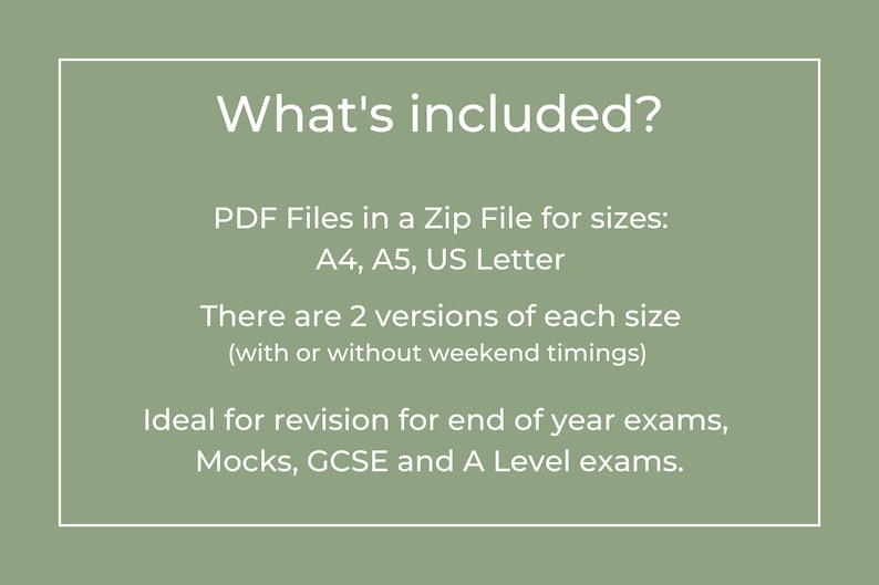 Revision Planner, Student Printables Study Planner, GCSE Exam Study ...