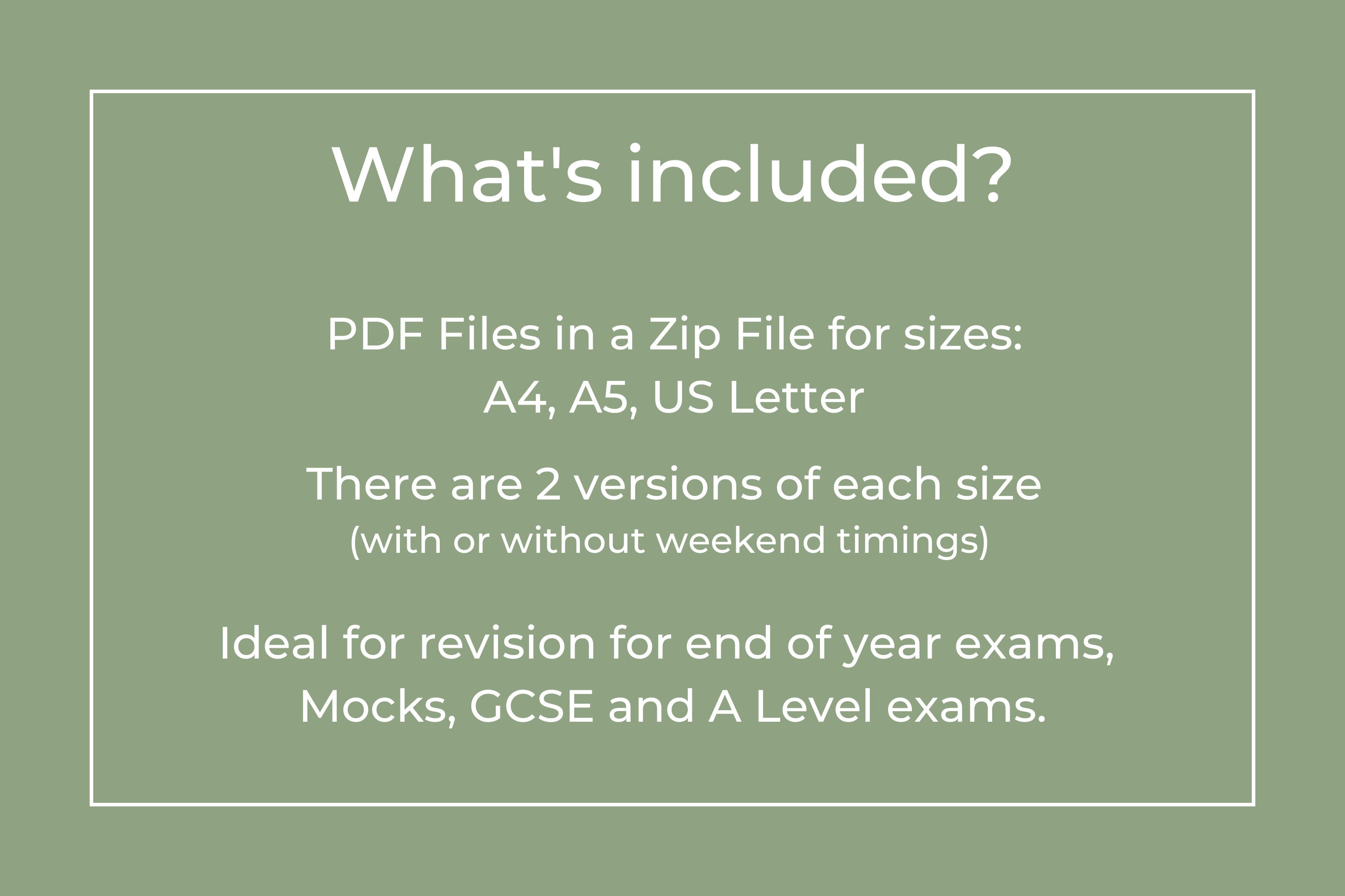 Revision Planner, Printable Study Planner, GCSE Exam Study Help for ...
