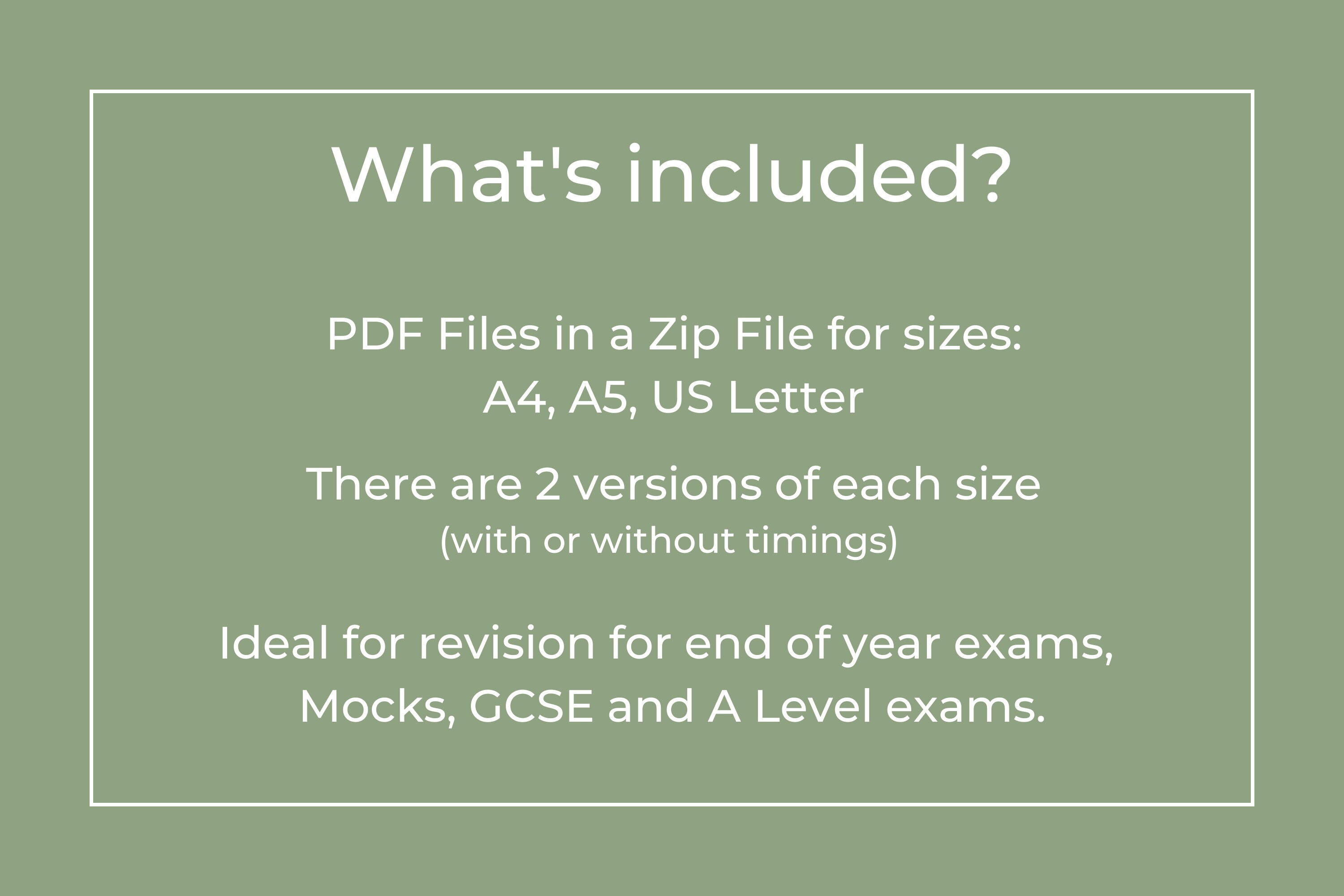 Revision Planner, Printable Study Planner, GCSE Exam Study Help for ...