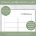 Formulas Printable Revision Sheet, GCSE Exam Study Help for Revising ...