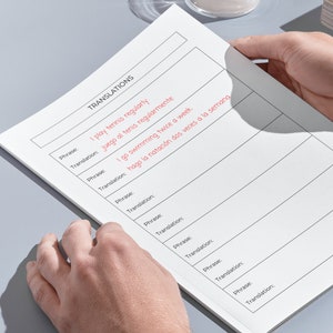 Translations Phrases Revision Sheet, Student Printable Revision ...