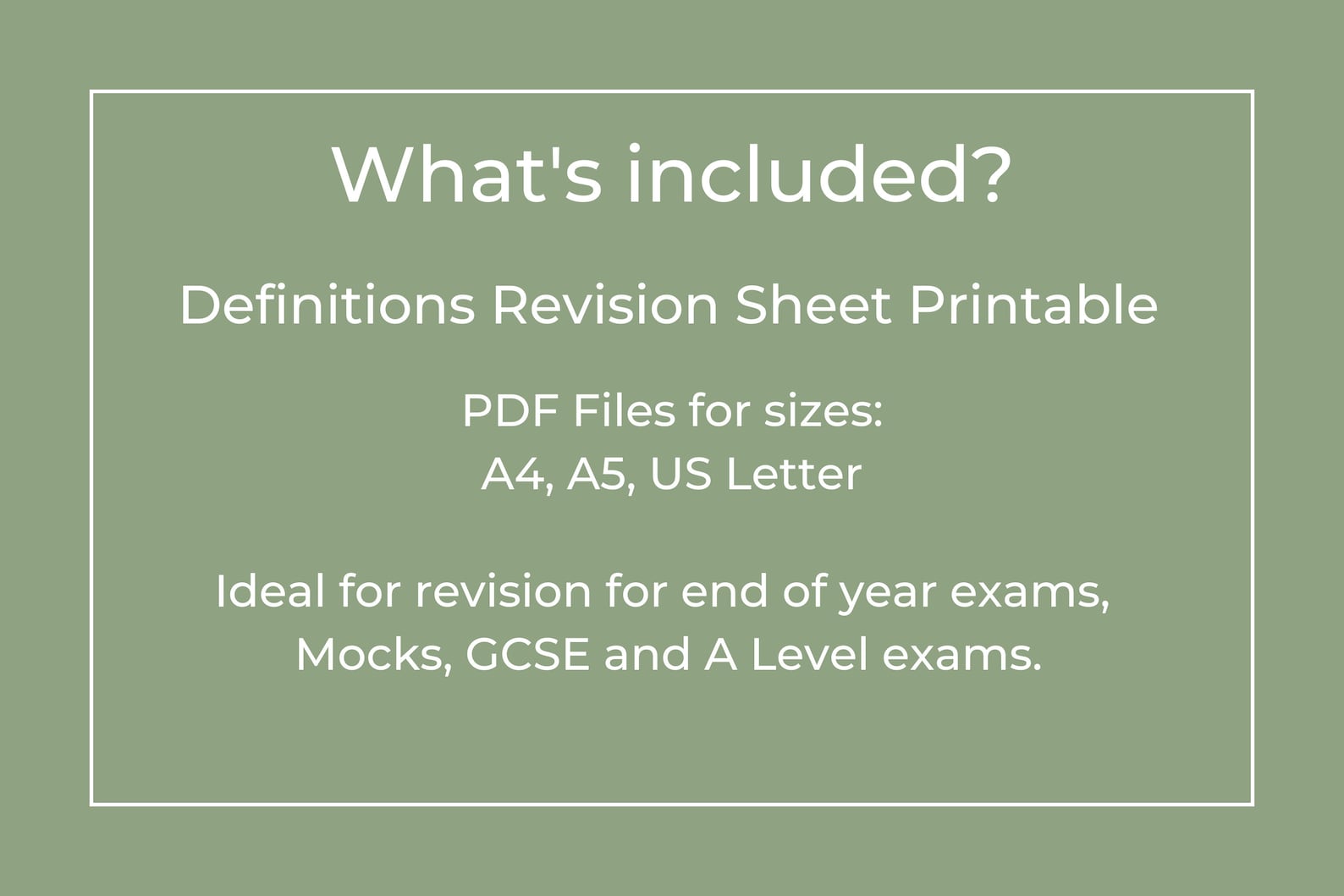 Formulas Printable Revision Sheet, GCSE Exam Study Help for Revising ...