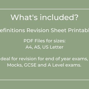 Formulas Printable Revision Sheet, GCSE Exam Study Help for Revising ...