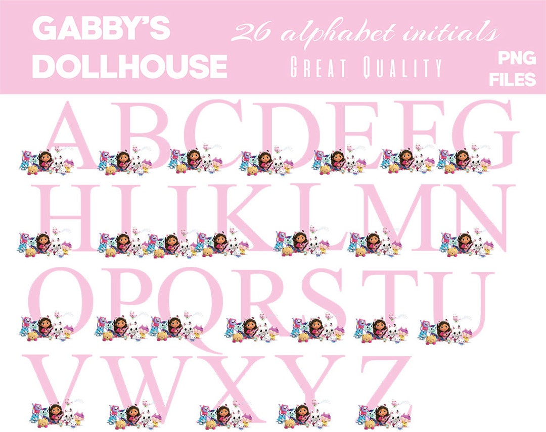 GABBY'S DOLLHOUSE Alphabet Initials Letters High Quality PNG Files - Etsy