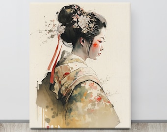Geisha 30 FUMIKO OHASHI, Artist-signed Original Canvas Art, Japanese ...