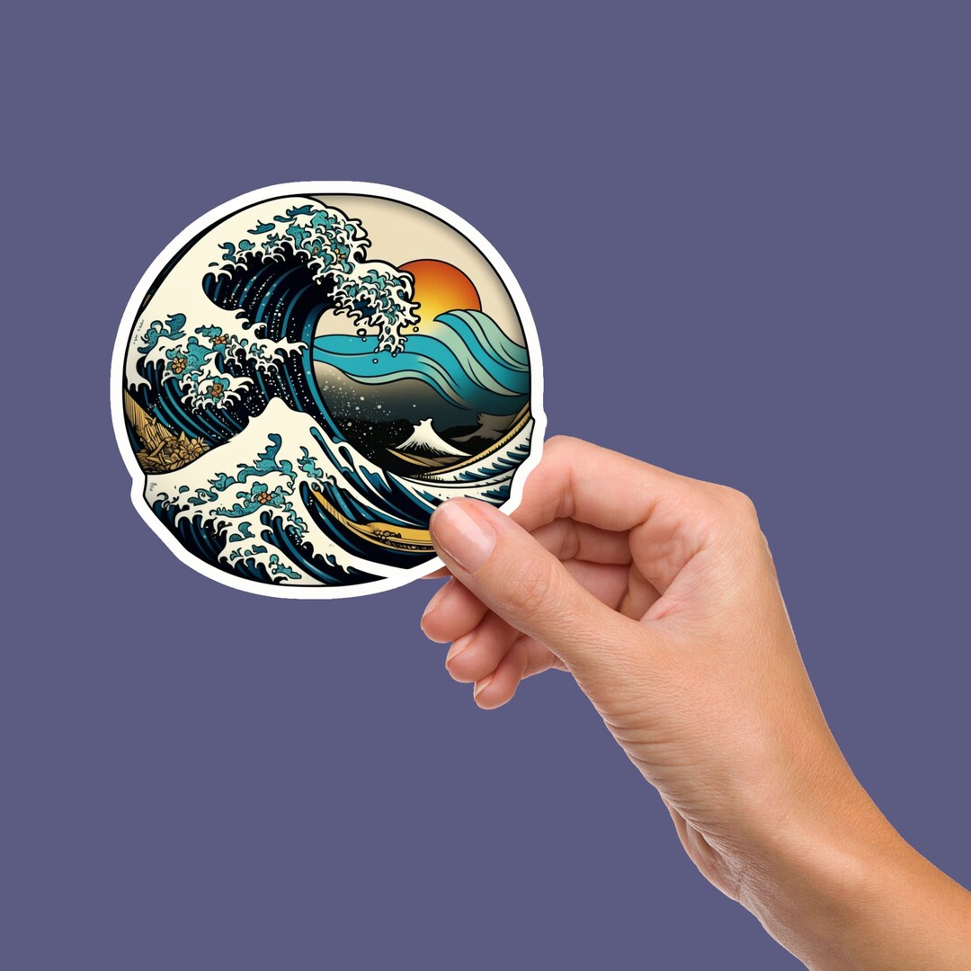 Great Wave Sticker - Great Wave off Kanagawa - Vinyl Sticker - Etsy