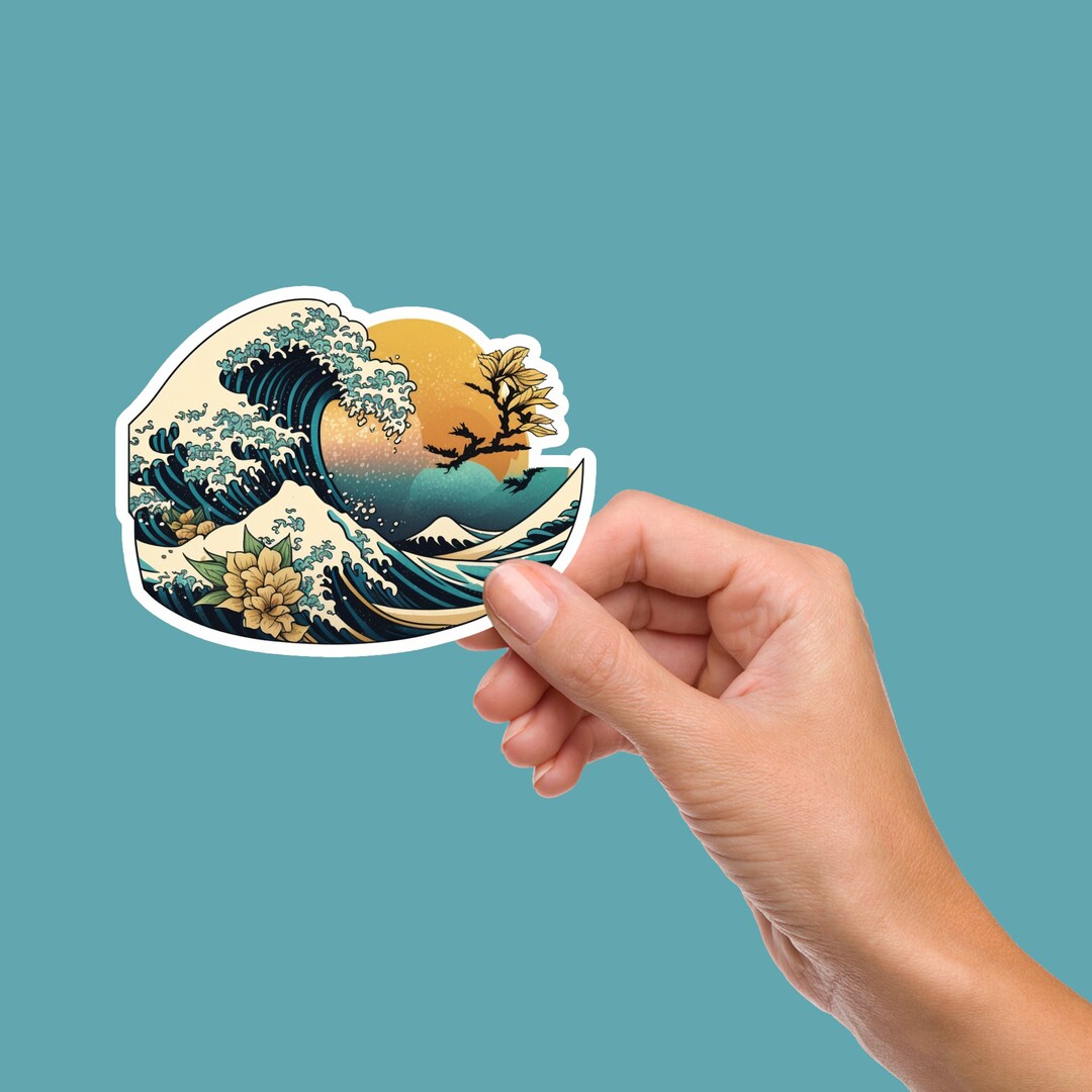 Great Wave Sticker Great Wave off Kanagawa Vinyl Sticker - Etsy