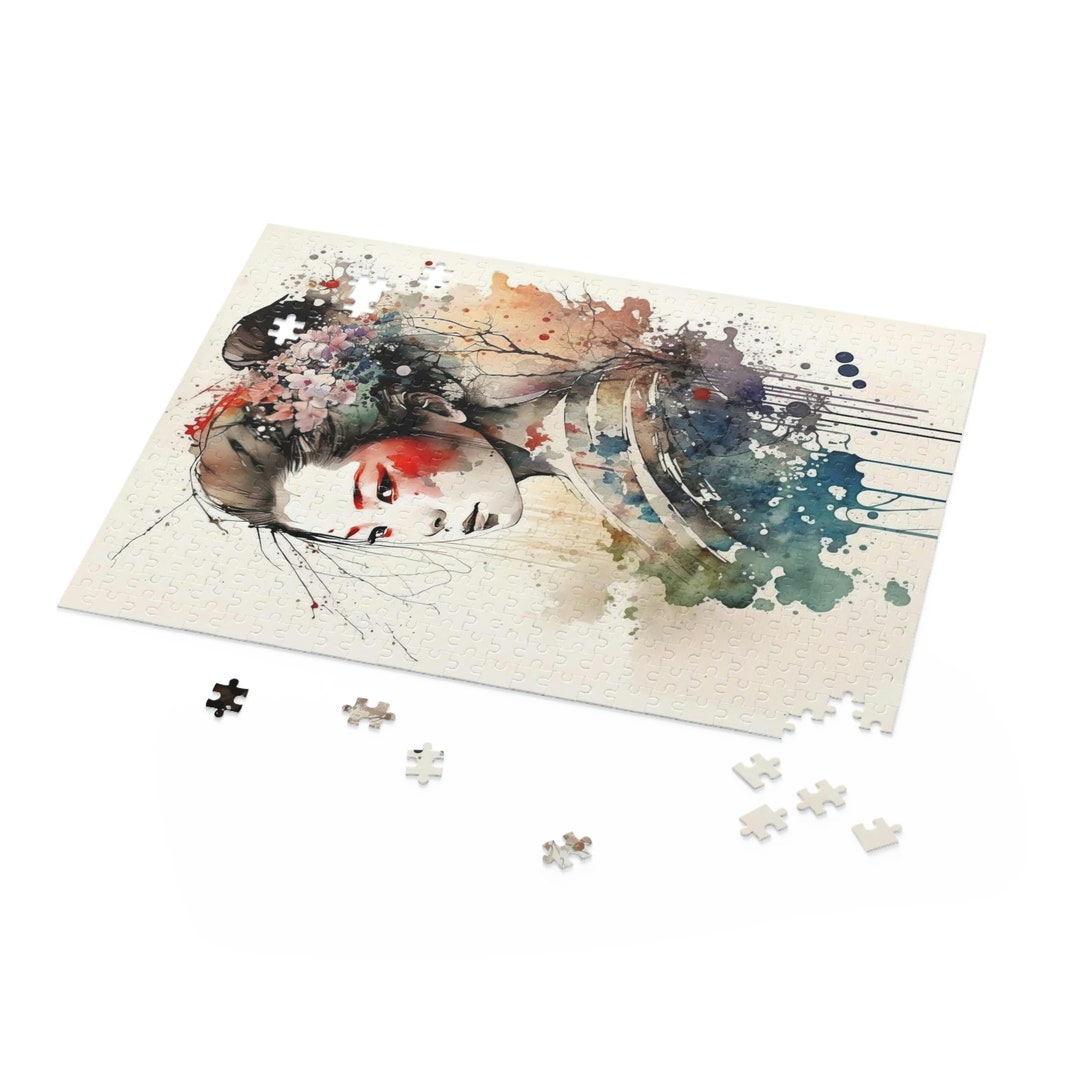 Japanisches Geisha-puzzle Schön Illustriertes Puzzle Im Traditionellen ...