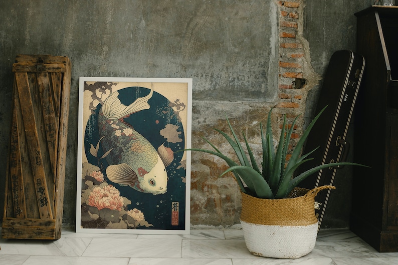 Japanese Koi Fish Art - Ukiyo-e Art - Printable Digital Download - Etsy