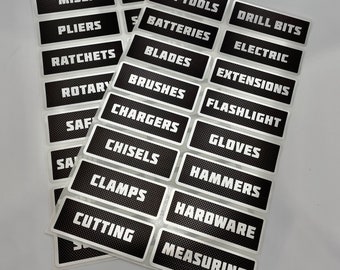 12 Starter Pack Tool Box Organization Magnetic Labels - Etsy