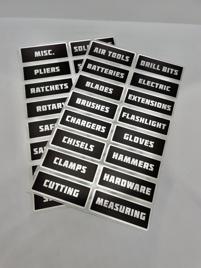 Metallic Tool Box Labels - Etsy