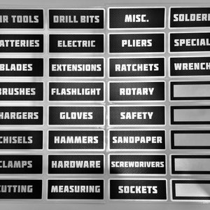 Metallic Tool Box Labels - Etsy