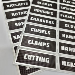 Metallic Tool Box Labels - Etsy