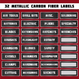 Metallic Tool Box Labels - Etsy