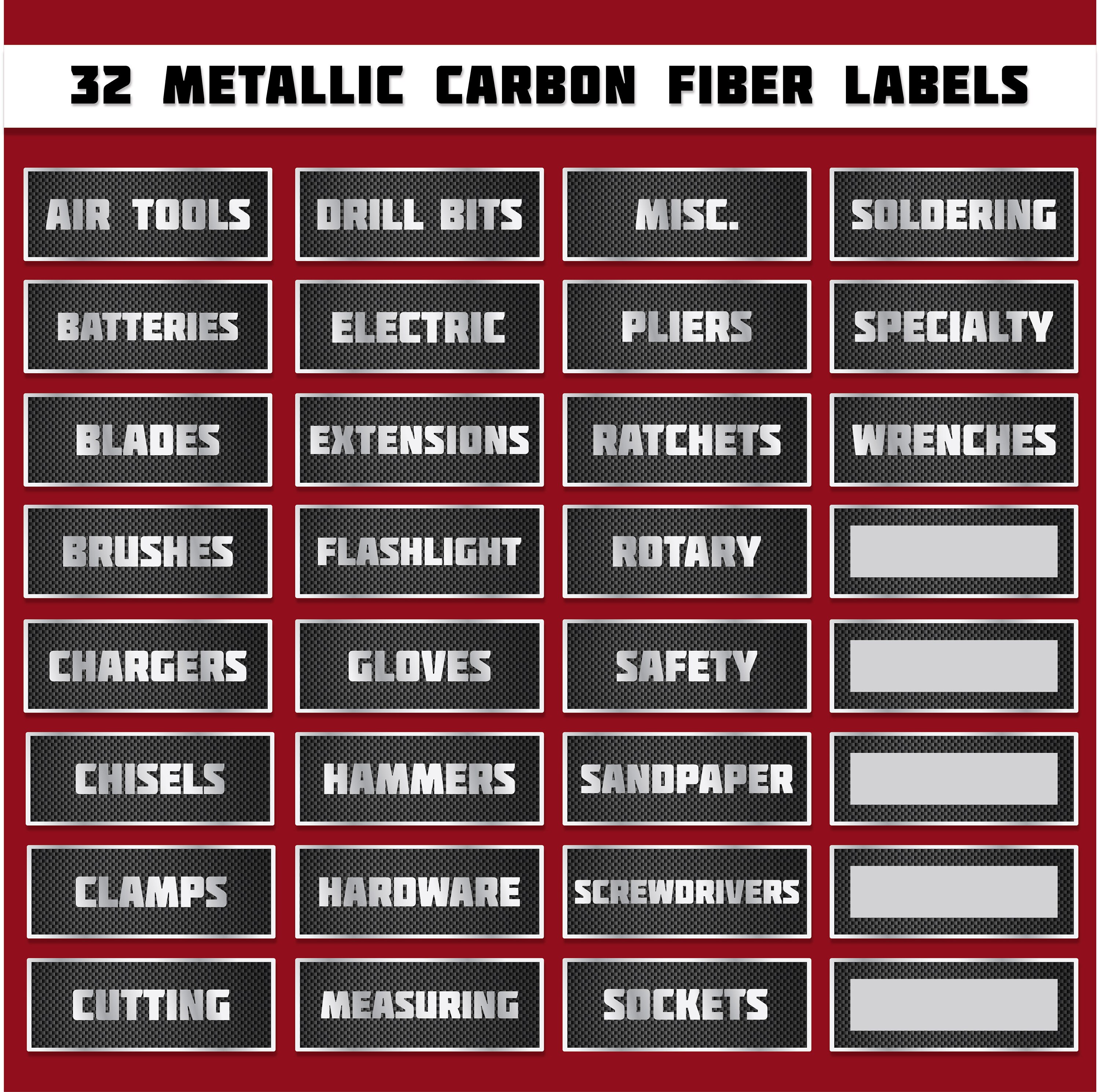 Metallic Tool Box Labels - Etsy