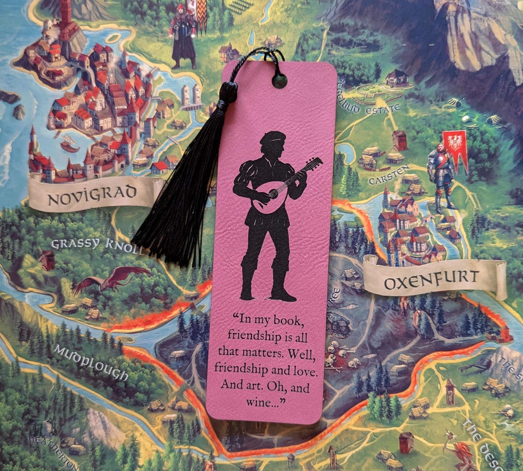 Dandelion (jaskier) Witcher Bookmark – Faux Leather Laser Engraved ...