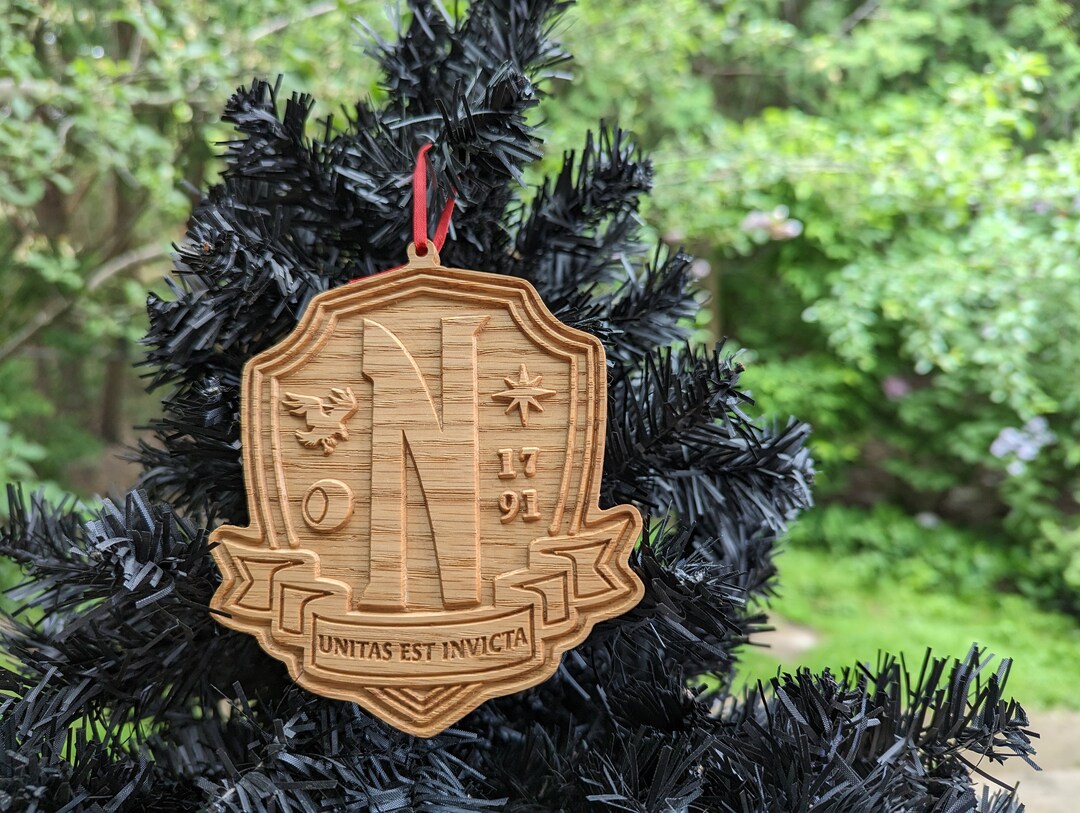 Wednesday Nevermore Academy Solid Wood Holiday Ornament - Etsy