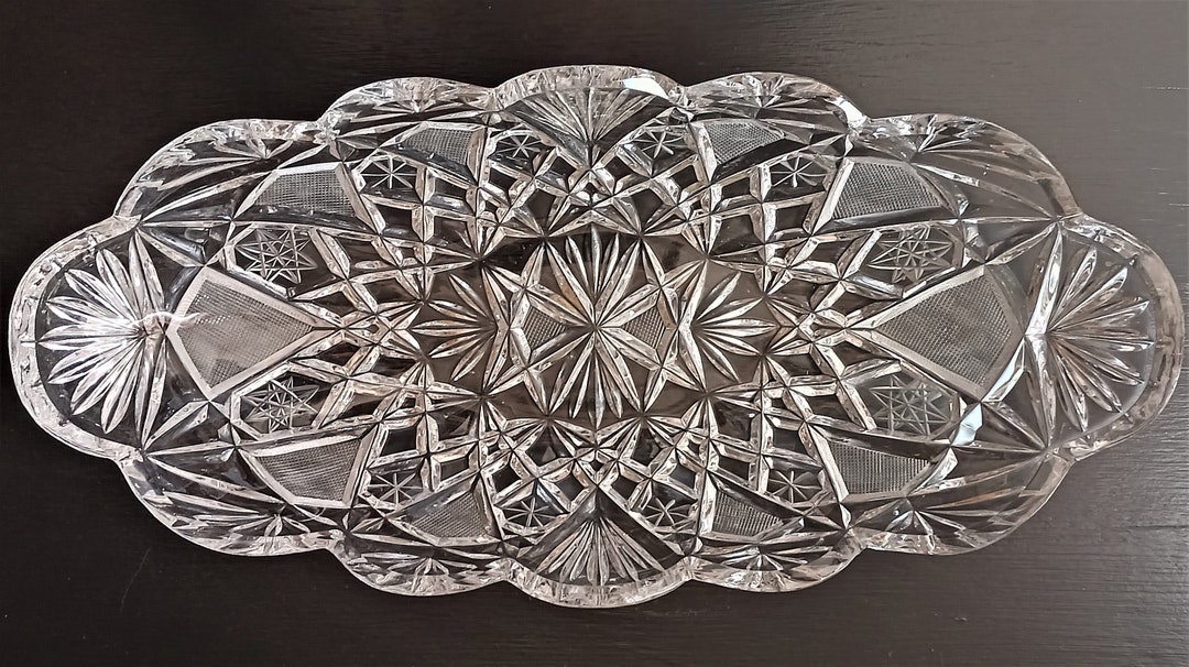 Vintage Star of David Oblong Glass Serving Bowl - Etsy
