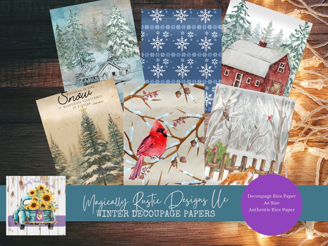 Winter Scenes Decoupage Rice Paper: DIY Scrapbooking Crafts, Journals ...