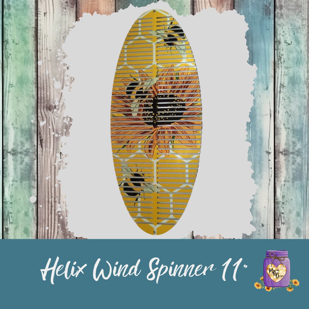 Bee and Sunflower Wind Spinner, Colorful Outdoor Decor, Helix Design ...