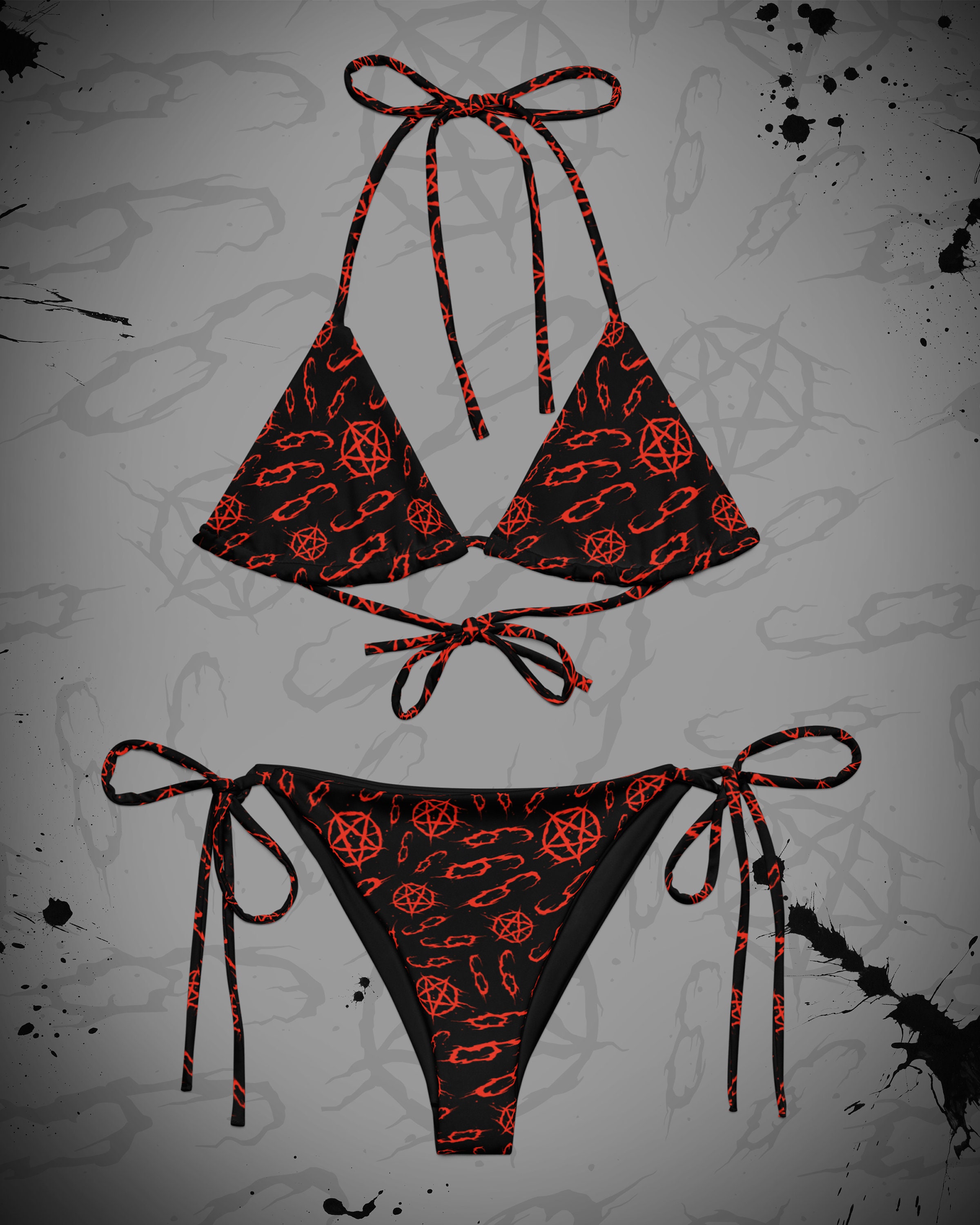 666 Gothic Bikini String Bikini Beach Goth Clothing Recycled Bikini ...