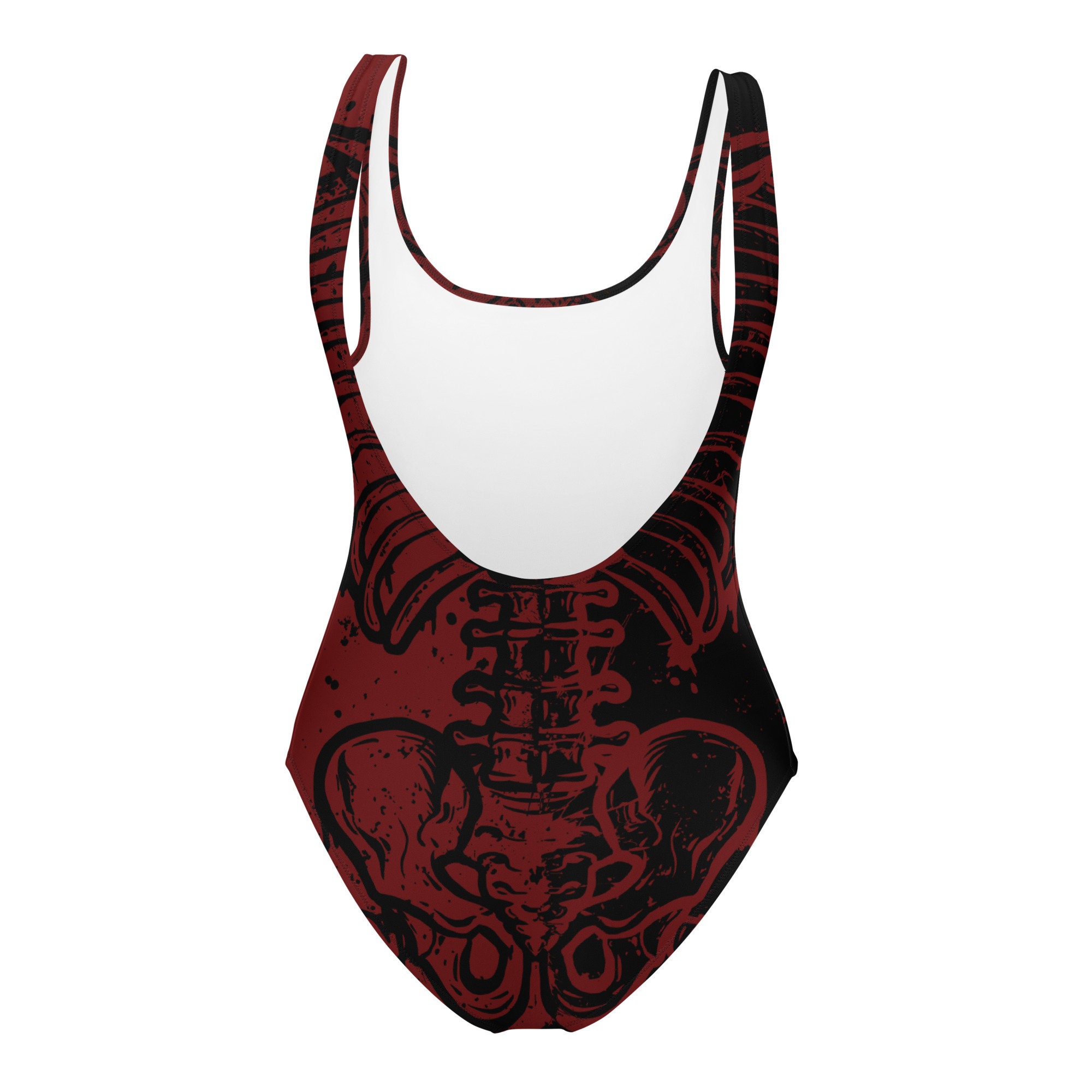 Red Skeleton Swimsuit Gothic Swimwear Halloween Lover Women Swimwear ...