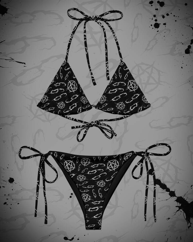 666 Gothic Swimsuit Bikini Beach Goth Clothing Recycled Bikini ...