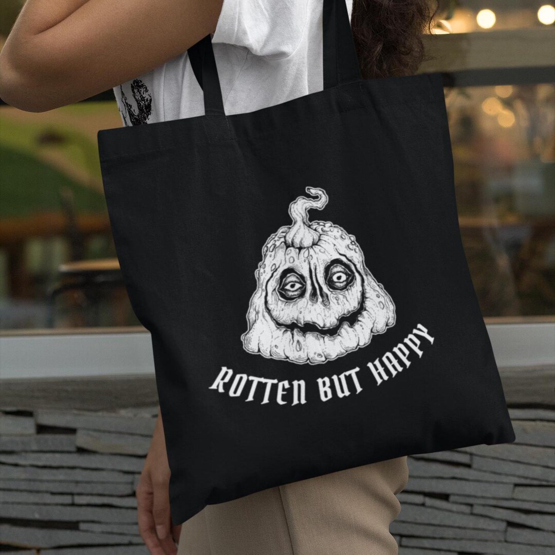 Rotten but Happy Pumpkin Tote Bag: Spooky Gothic Halloween - Etsy