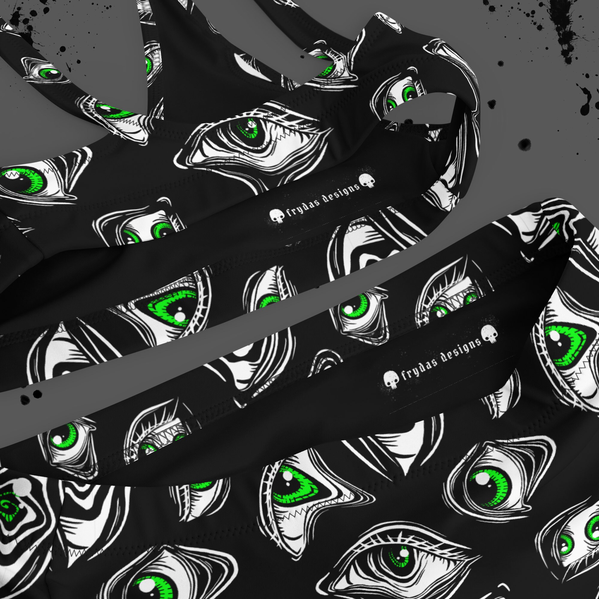 Gothic Bikini Beach Goth Clothing Recycled Bikini Trippy Swimsuit ...