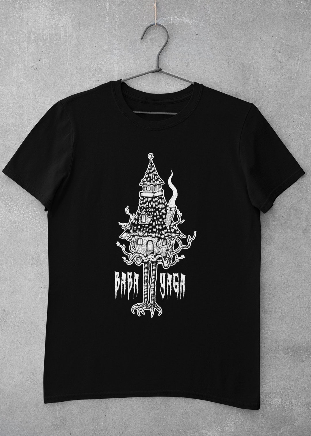 Baba Yaga Shirt Spooky Goth Shirt Halloween Witch Cottage Hut Gothic ...