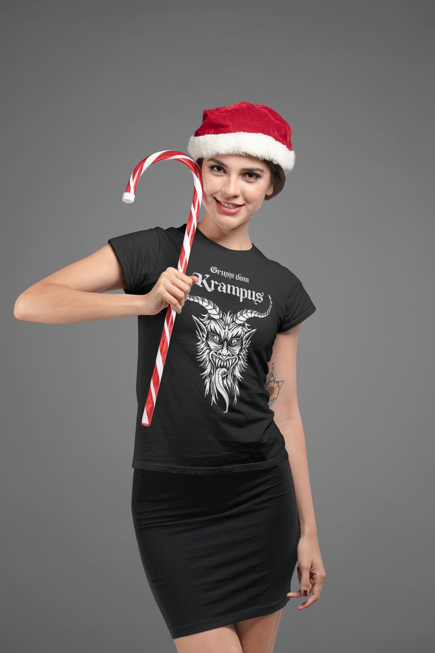 Krampus T-shirt Gruss Vom Krampus Tshirt Black Horror Christmas Shirt ...