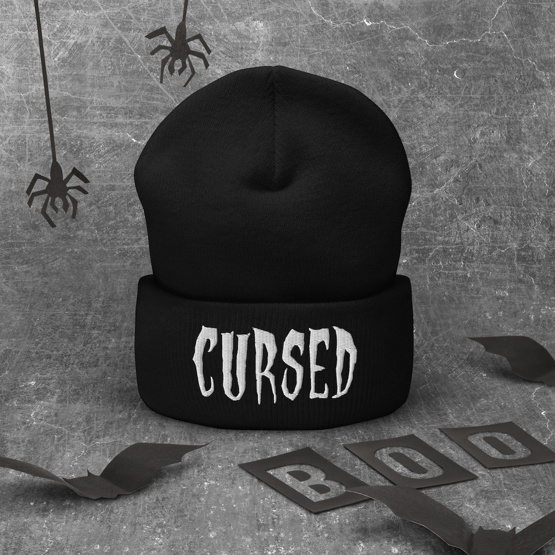Cursed Beanie Horror Beanie Halloween Beanie Witch Beanie Gothic Beanie ...