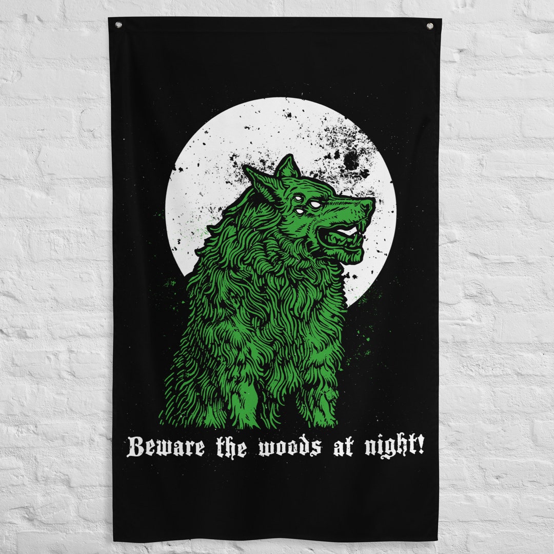 Wolf Moon Flag Type O Negative Wall Decor Gothic Metal Flag Gothic ...