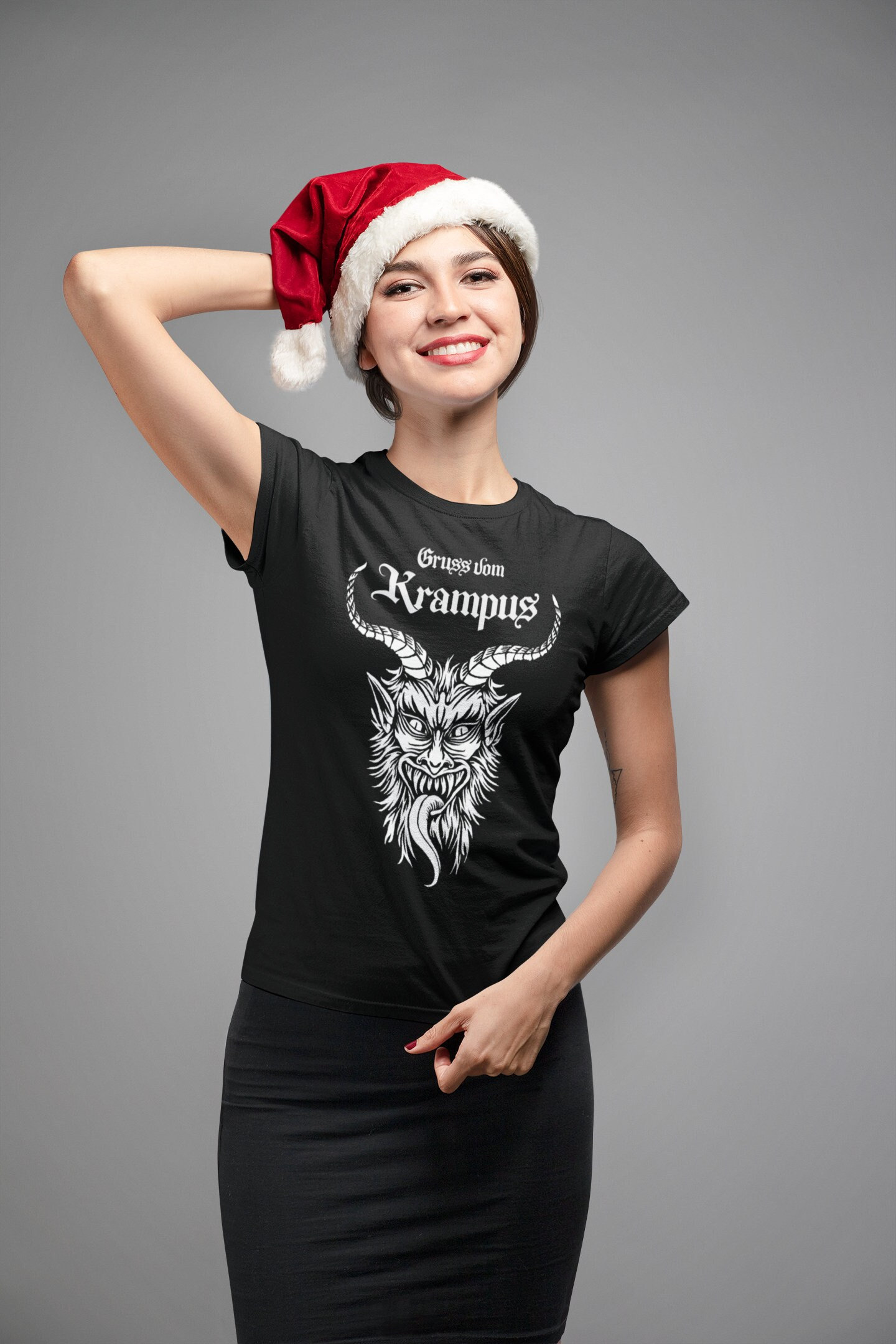 Krampus T-shirt Gruss Vom Krampus Tshirt Black Horror Christmas Shirt ...