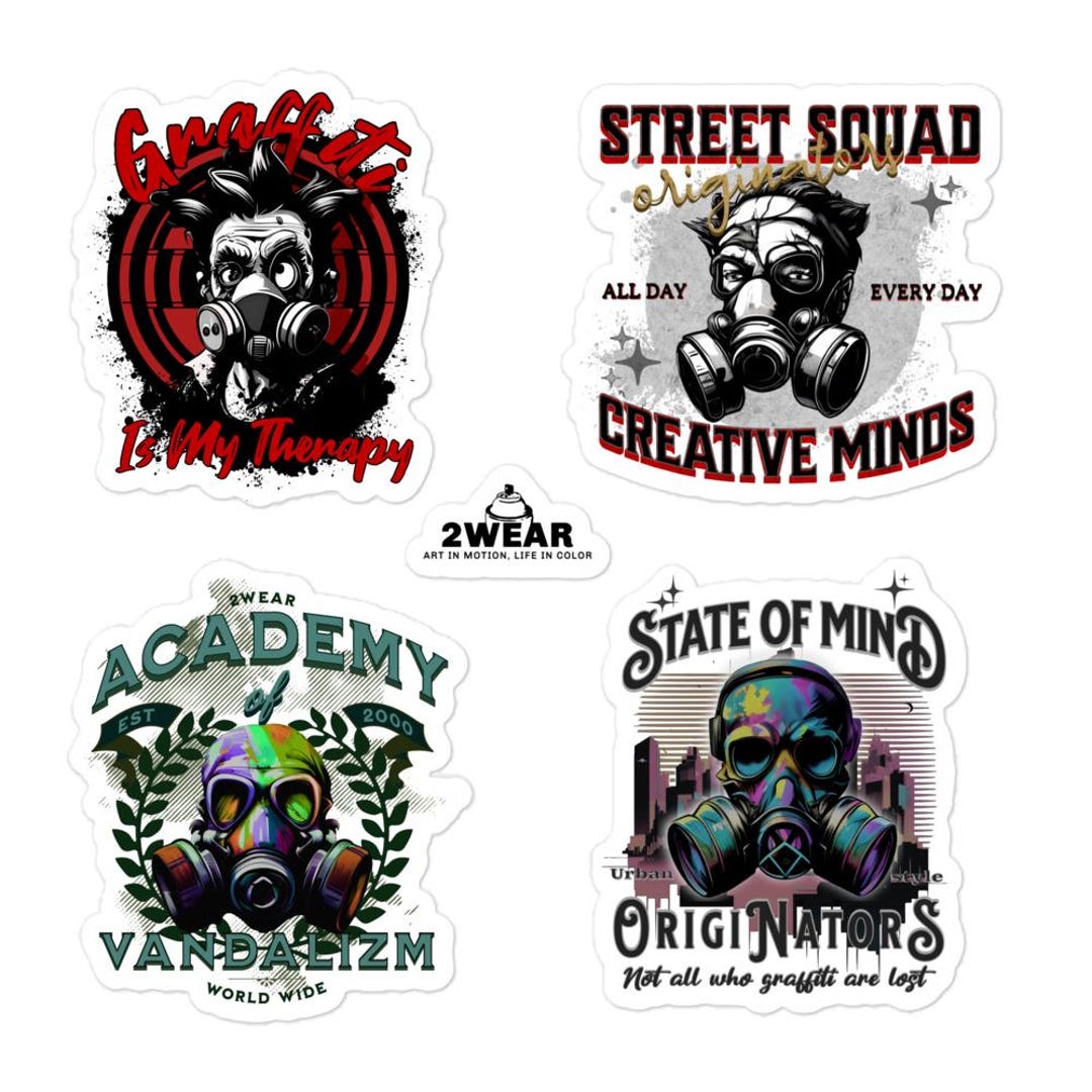 Graffiti Mask Stickers Urban Art Collection Set: Mask Invasion, 2wear ...