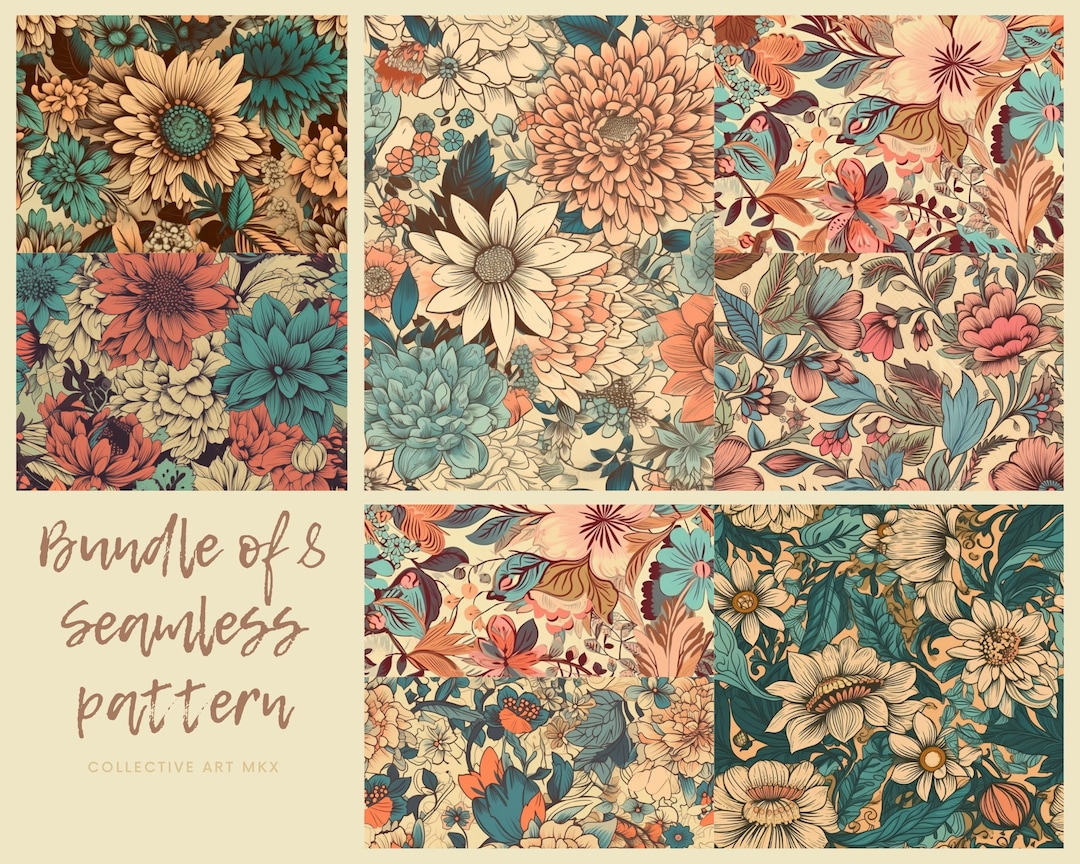 Handdrawn Pattern, Retro Seamless Flower Pattern, Texture Pattern ...