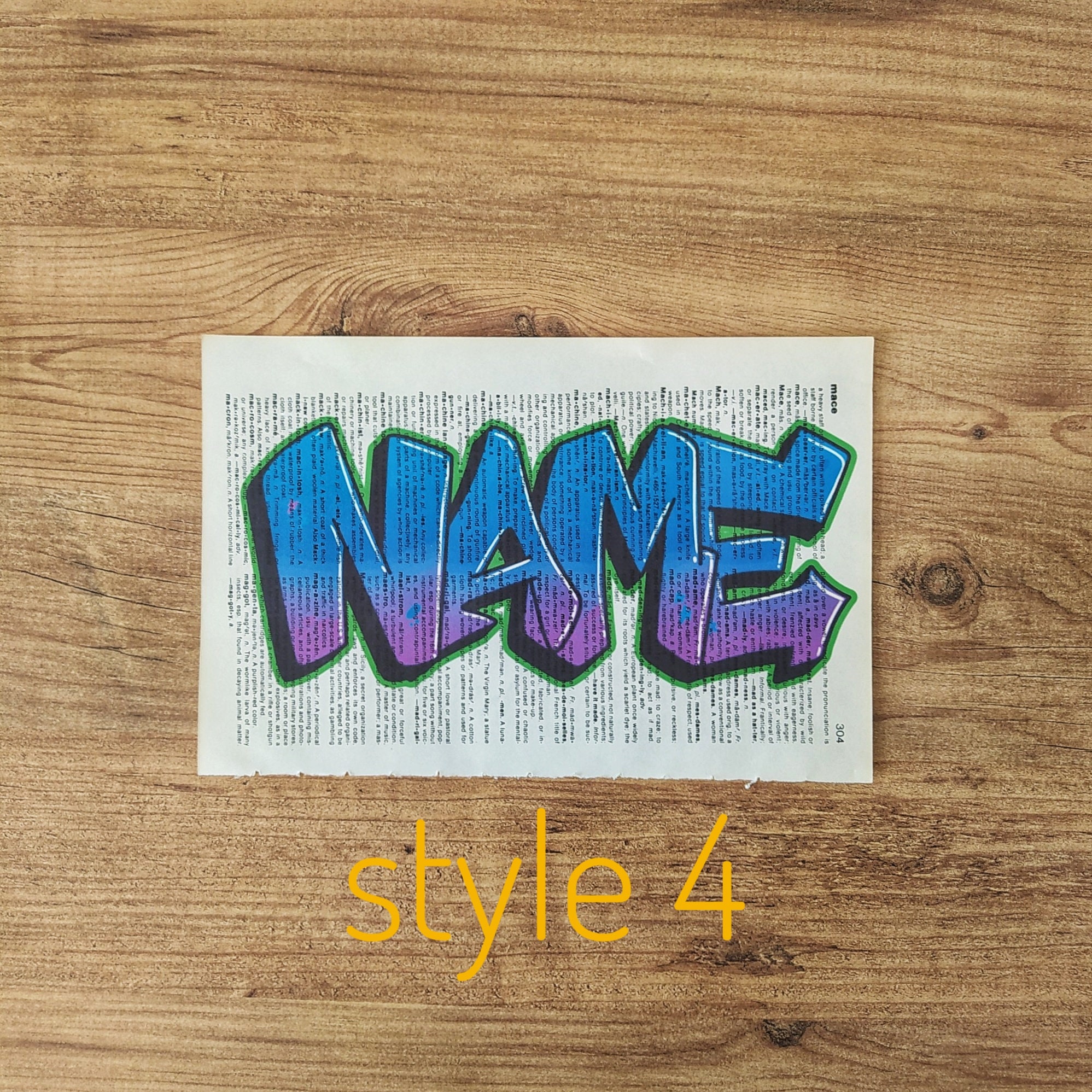 50 Years Old Dictionary Page With Custom Family Names Printed With ...