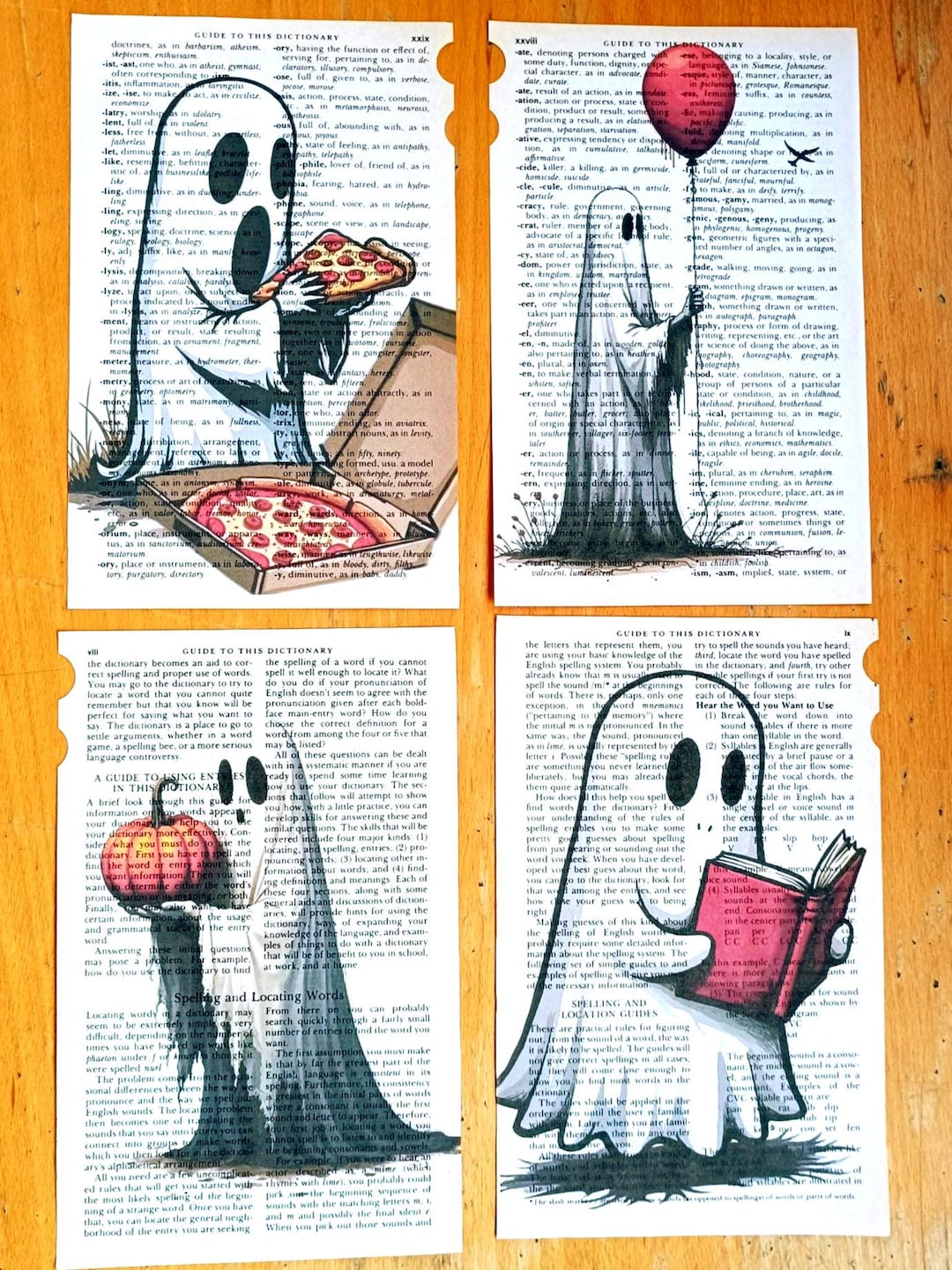 Ghost Eating Pizza Halloween Art Print: Spooky Fall Decor - Etsy