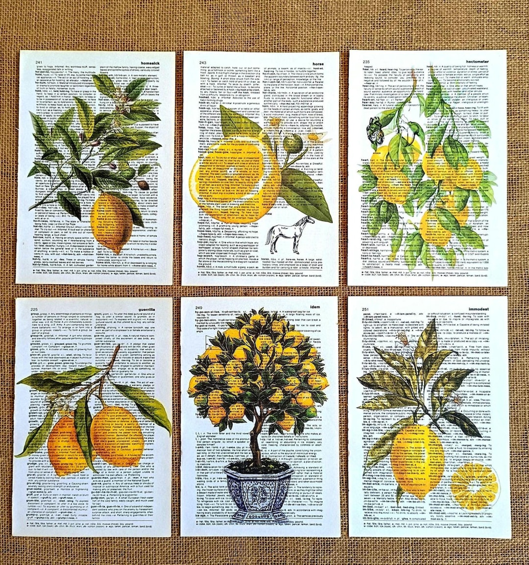 Vintage Lemon Print, Rustic Lemon Art, Lemon Fruit Painting, Flower ...