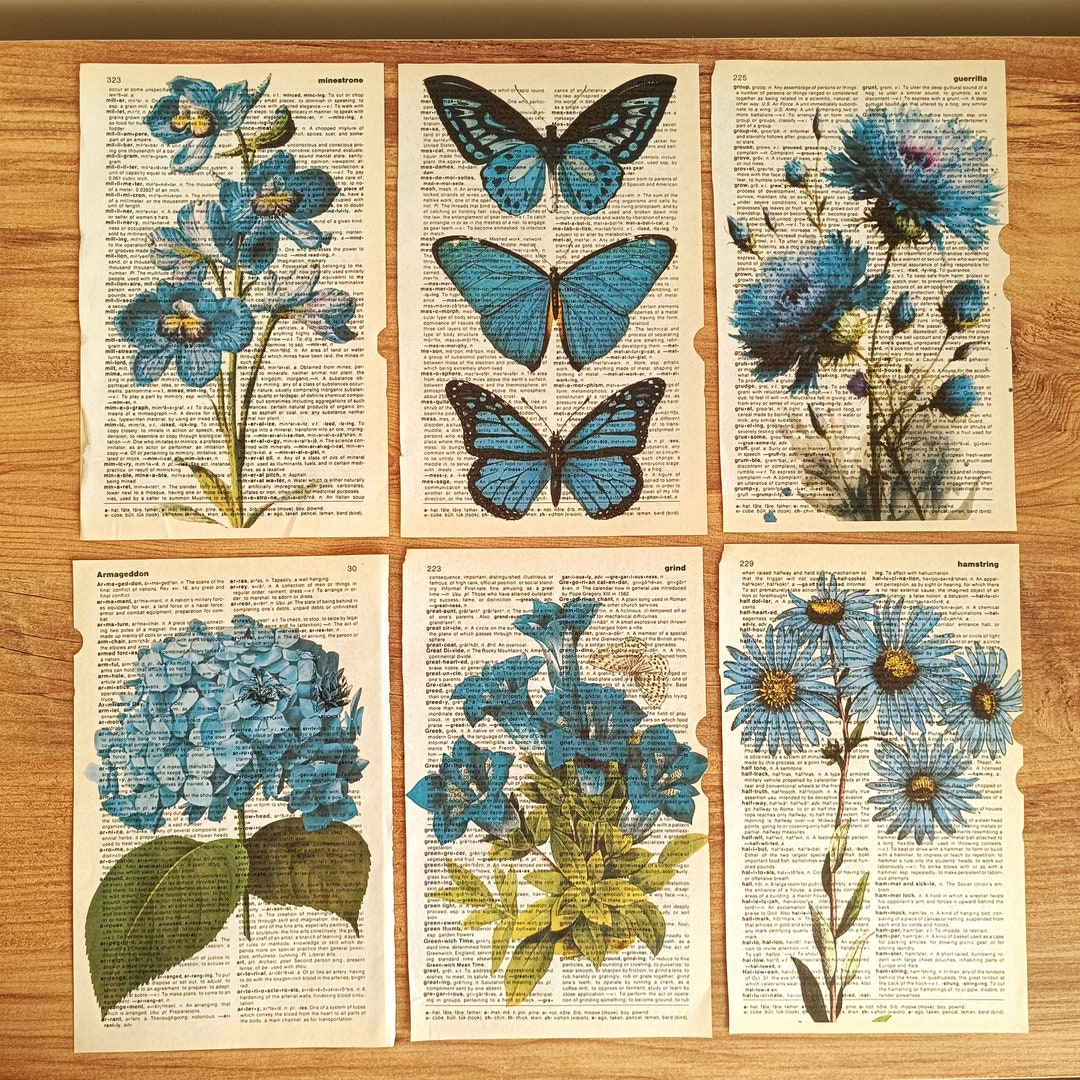 Vintage Floral Print, Blue Prints, Floral Art Print, Large Wall Art ...